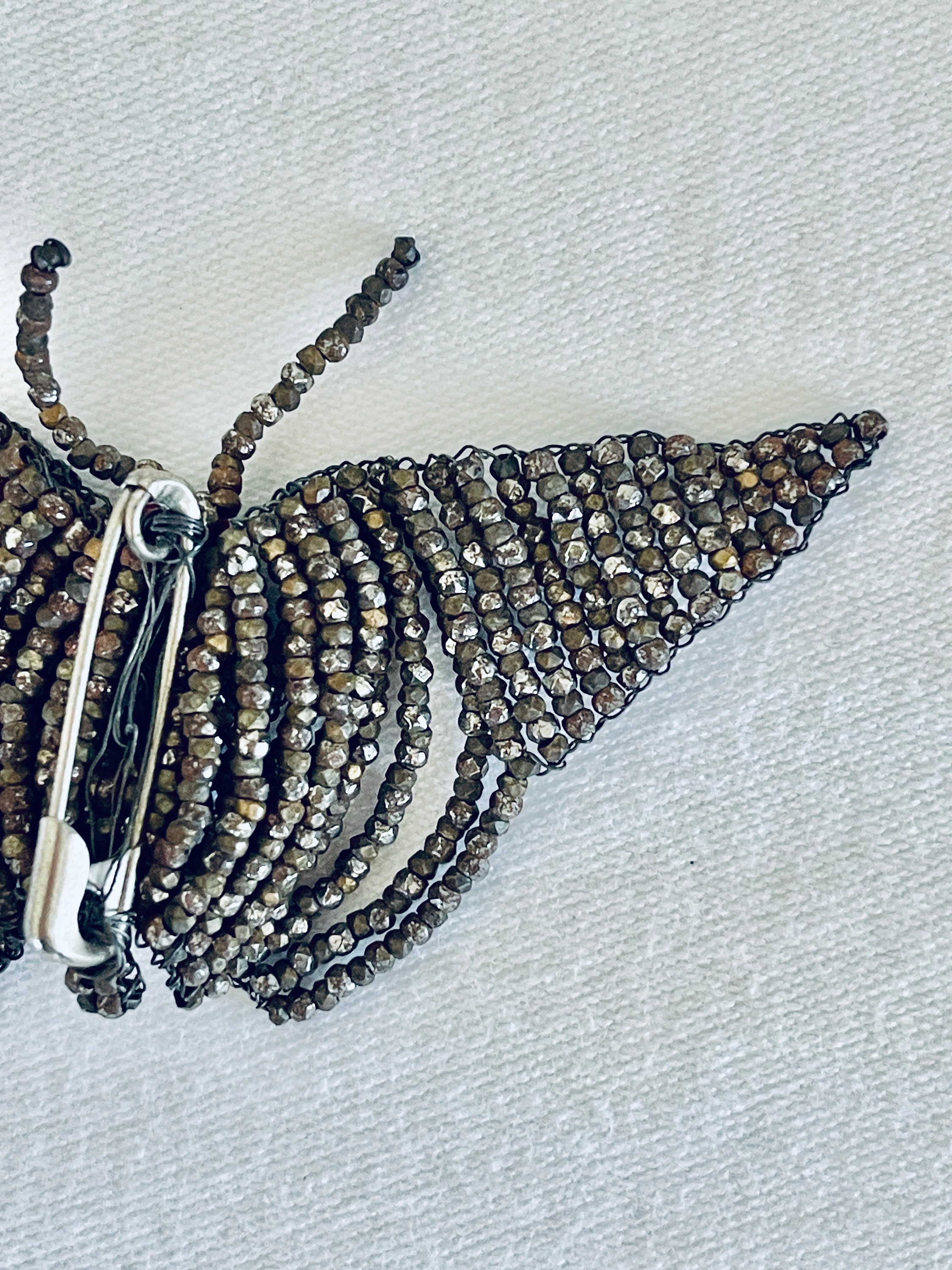 Antique Beaded Butterfly Moth Brooch - Etsy