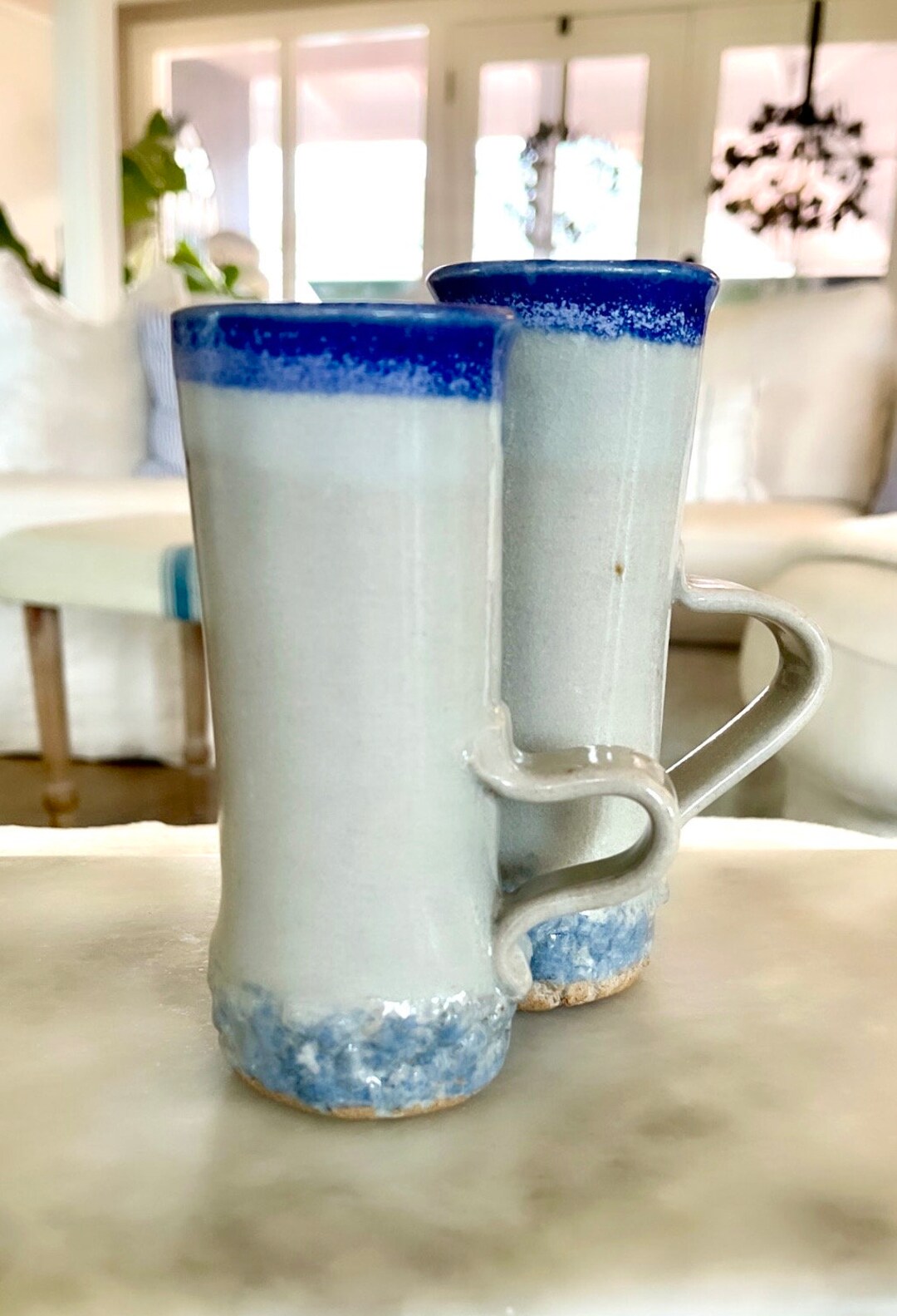 Pair of Vintage Mid Century SALT Glazed Pottery Cups - Etsy