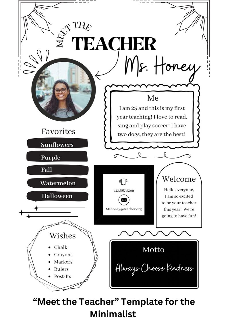 Meet the Teacher Template Editable Teacher Printable - Etsy