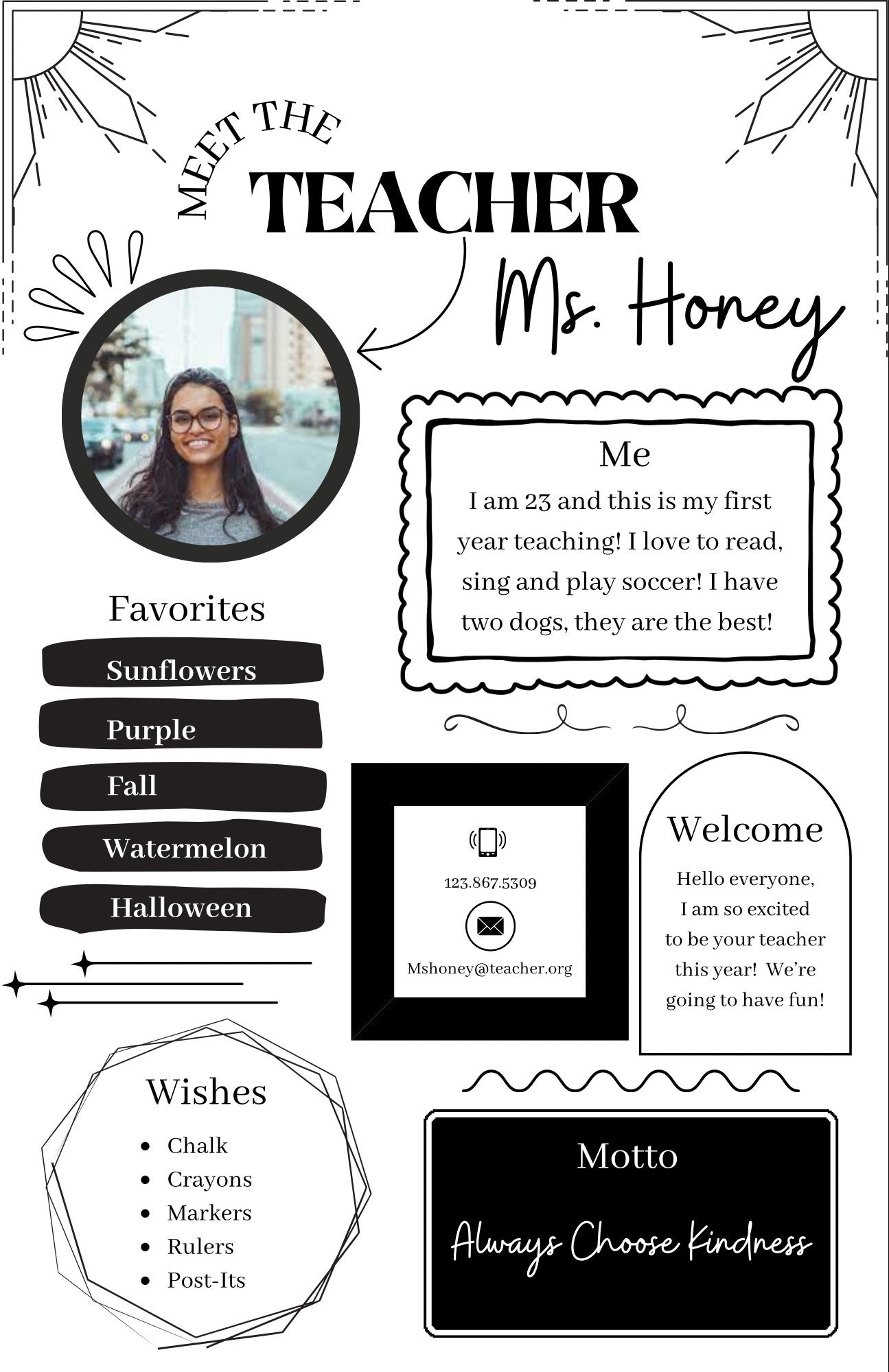 Meet the Teacher Template Editable Teacher Printable - Etsy