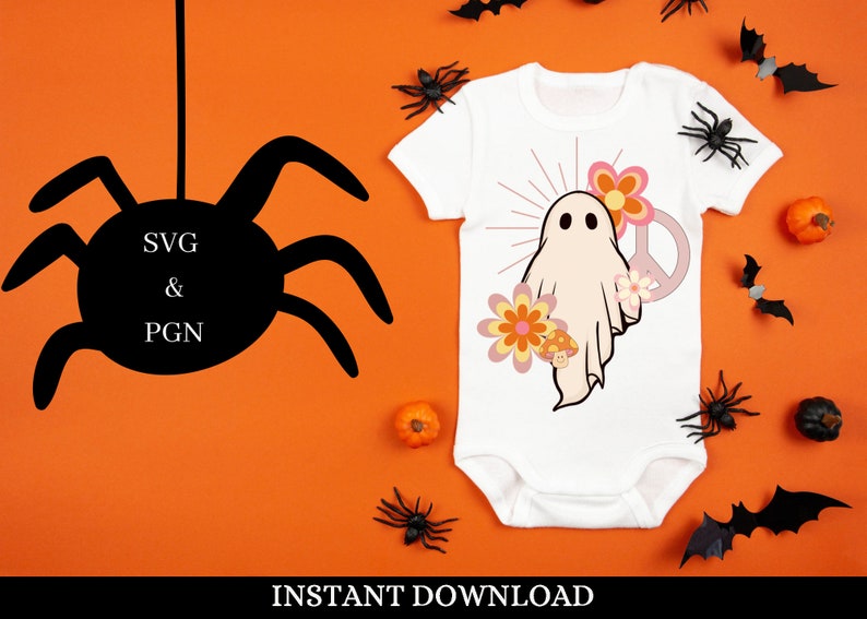 Retro Ghost SVG Flower Power Digital Download PGN PDF - Etsy
