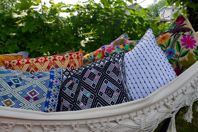 Chiapas Mexico Diamond Brocade Pattern Embroidered Pillow Cases - Etsy