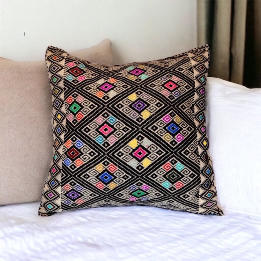 Chiapas Mexico Diamond Brocade Pattern Embroidered Pillow Cases - Etsy