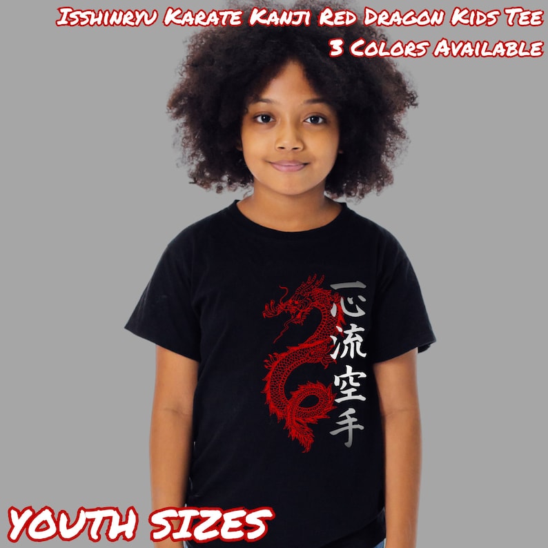Kids Isshinryu Karate Kanji Red Dragon Tee - Etsy