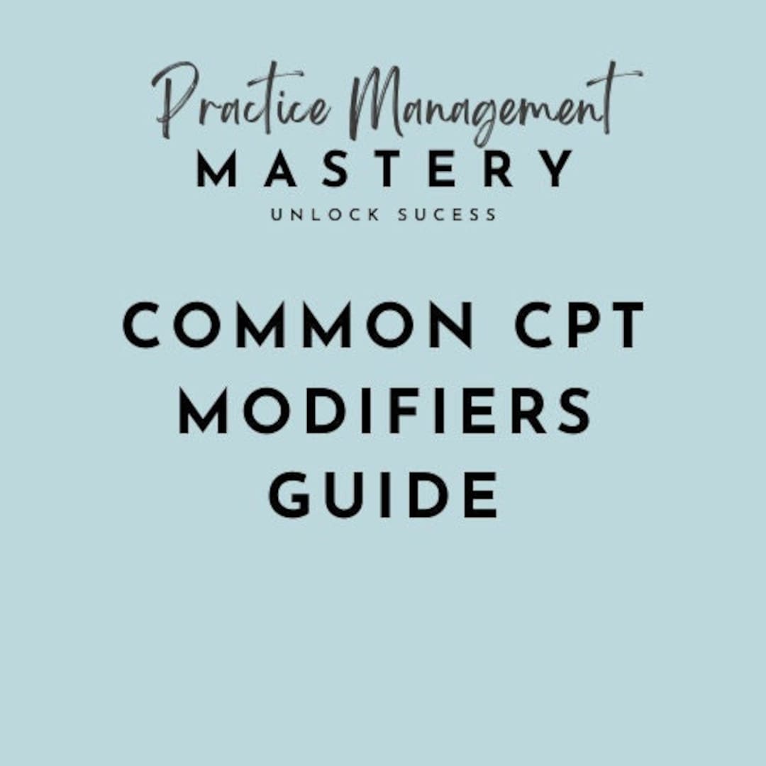Common Cpt Modifiers Guide Digital Download Etsy