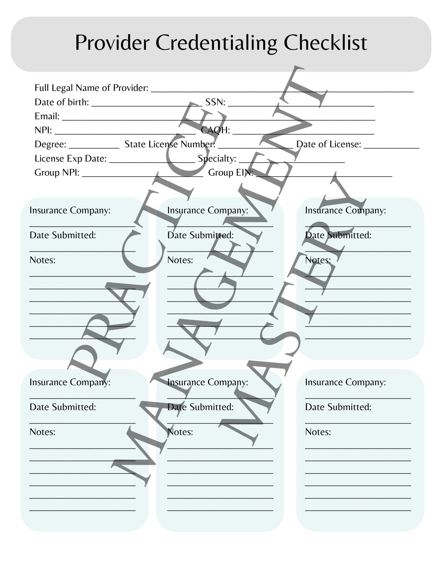 Comprehensive Provider Credentialing Checklist - Streamline Your Medical Administration - Etsy