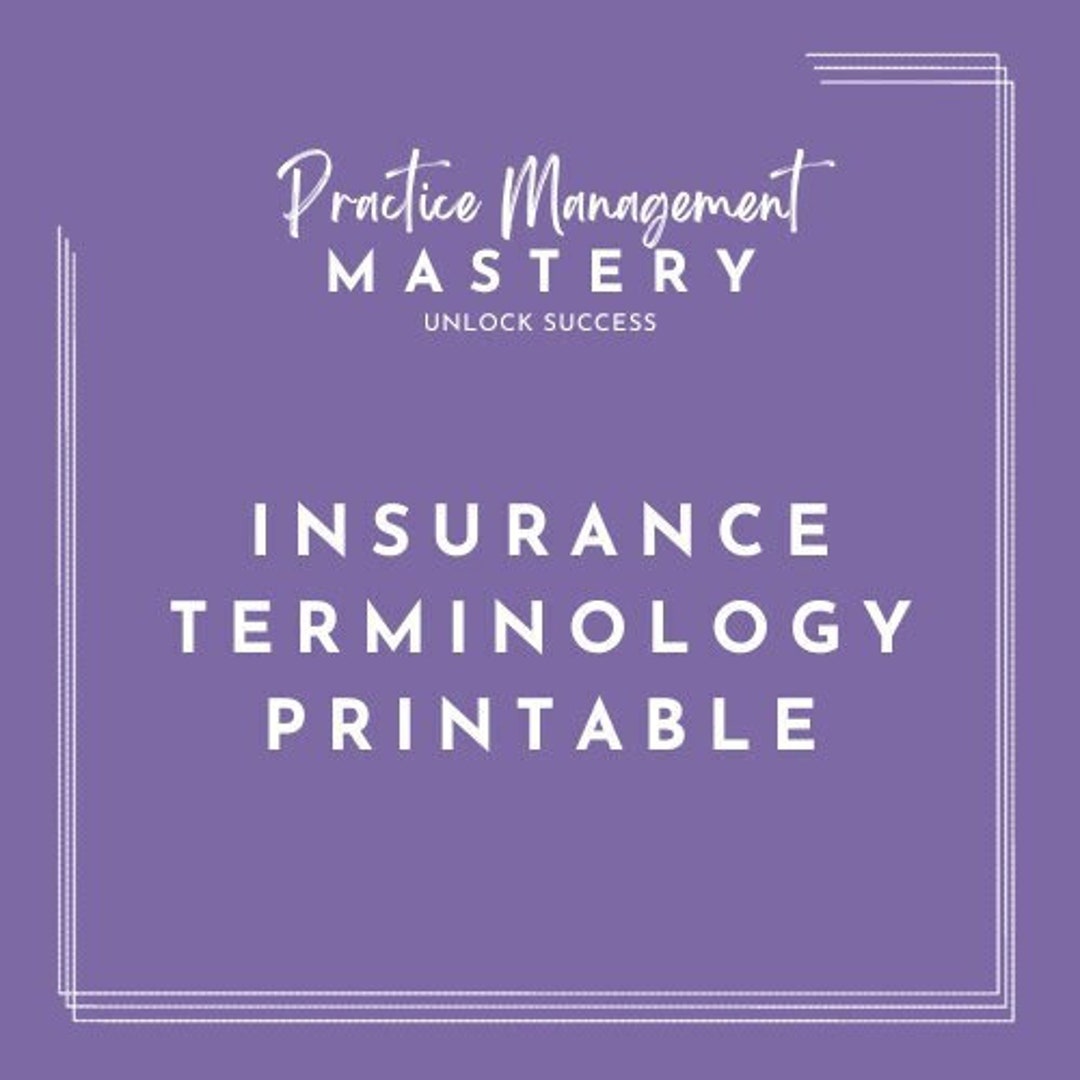 Medical Insurance Terminology Printable - Etsy