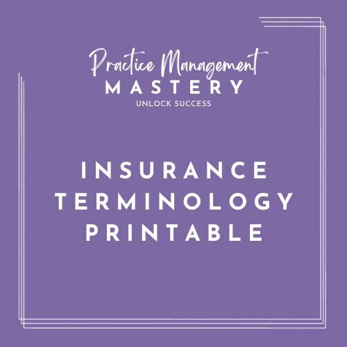 Medical Insurance Terminology Printable - Etsy