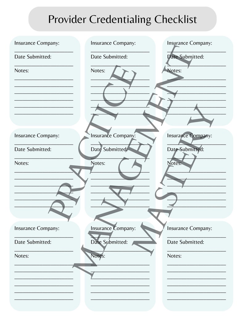 Comprehensive Provider Credentialing Checklist - Streamline Your Medical Administration - Etsy