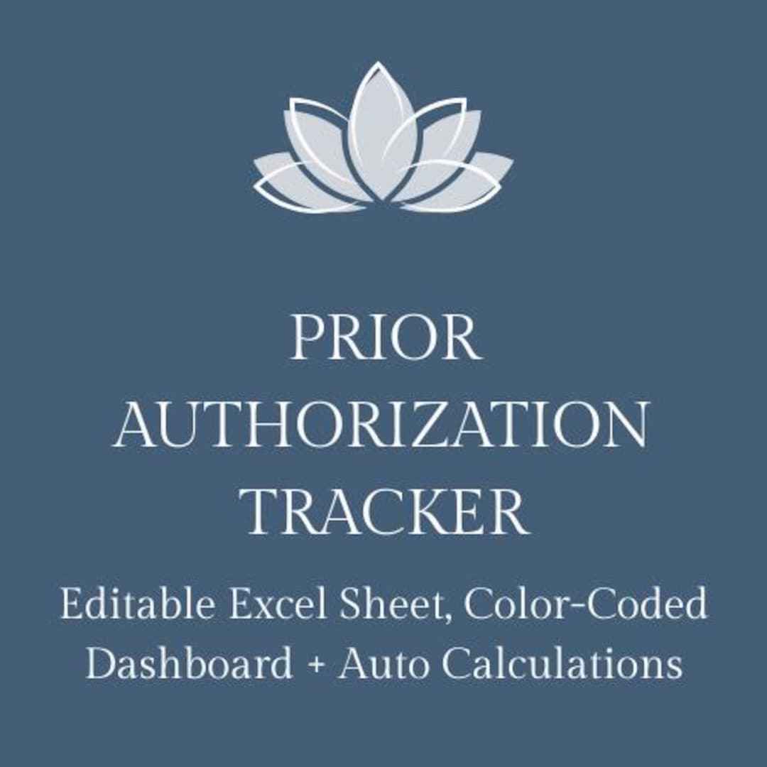 Prior Authorization Tracker Spreadsheet | Insurance Authorization Log ...