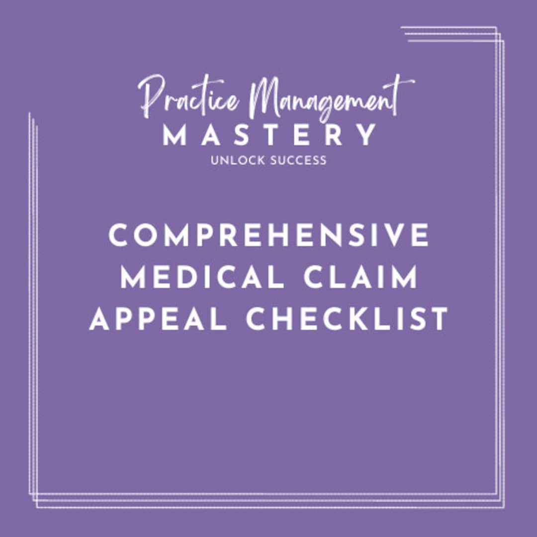 Comprehensive Medical Claim Appeal Checklist - Digital Download - Etsy
