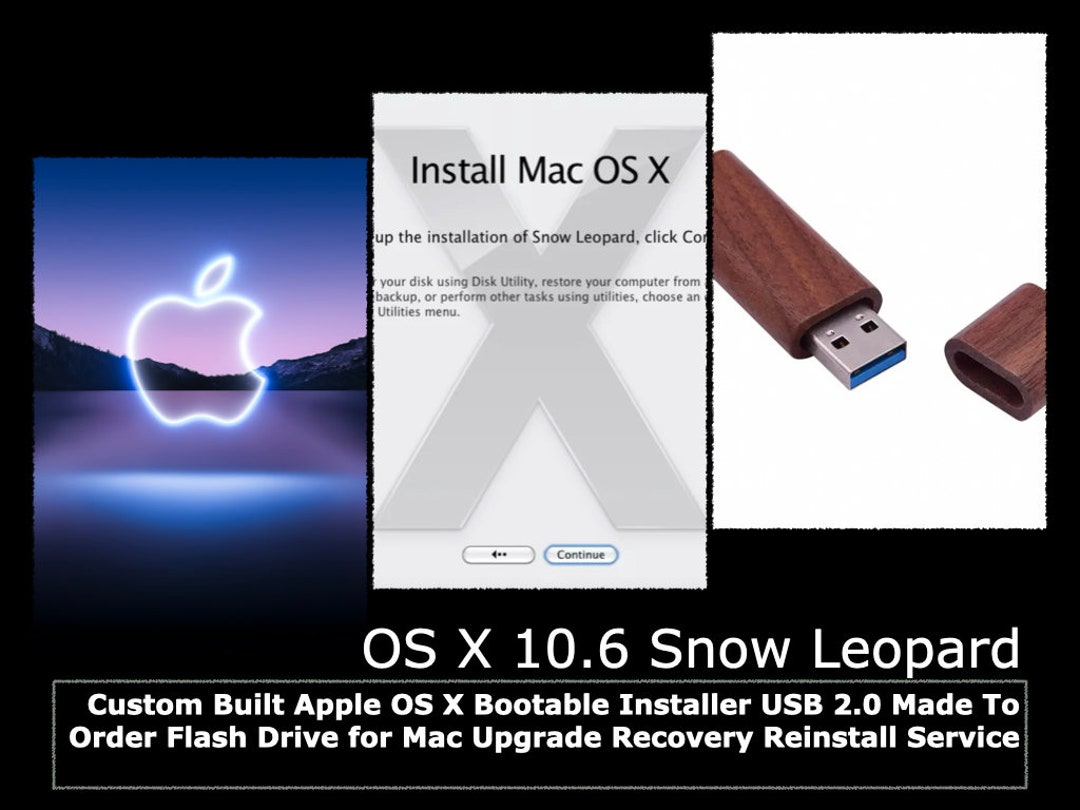OS X 10.6 Snow Leopard Installer Custom Built Bootable USB 2.0 - Etsy