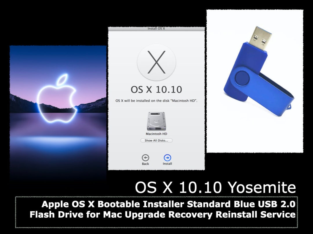 10.10 Yosemite Installer Custom Built Bootable Stick Made to Order for ...