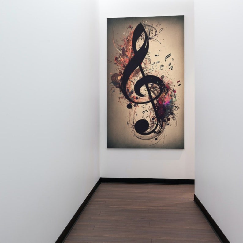 Bold Music Note Printable Wall Art Beige Background Vintage - Etsy