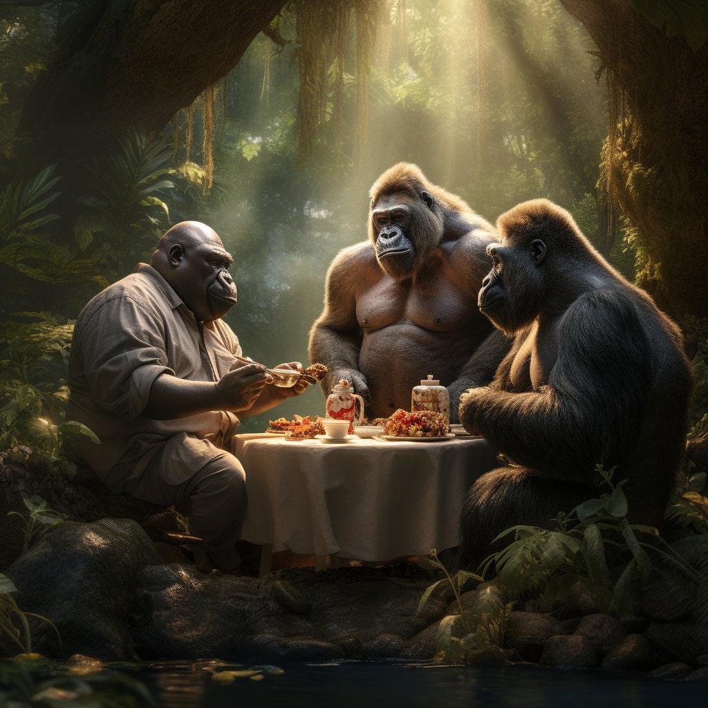 A Gorillas Tea Party style 3 - Etsy