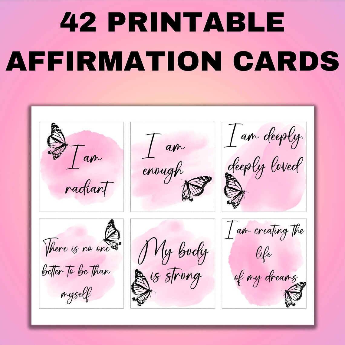 Daily Affirmation Flash Cards, Positivity, Mental Health Quotes, Law of ...