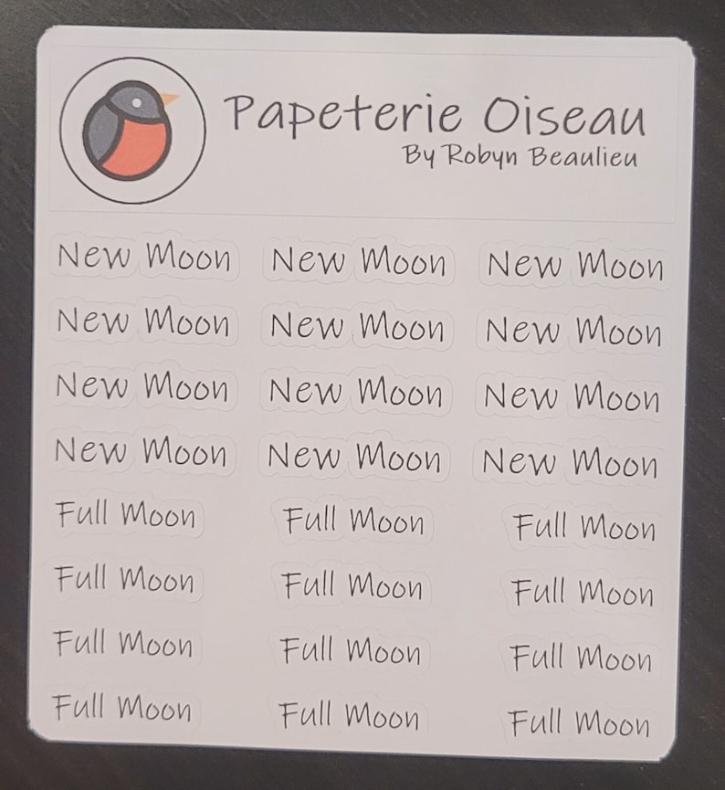 New & Full Moon - Sticker Sheet - Etsy