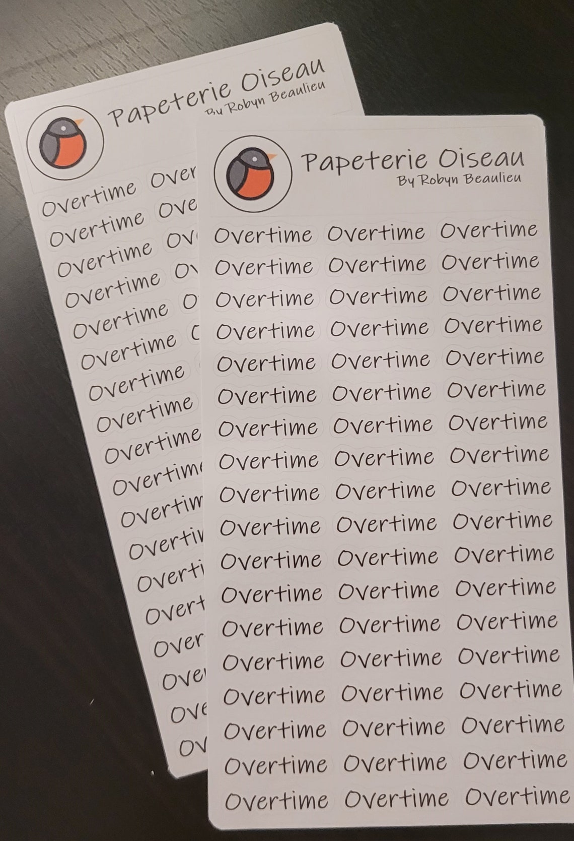 Overtime - Sticker Sheet - Etsy