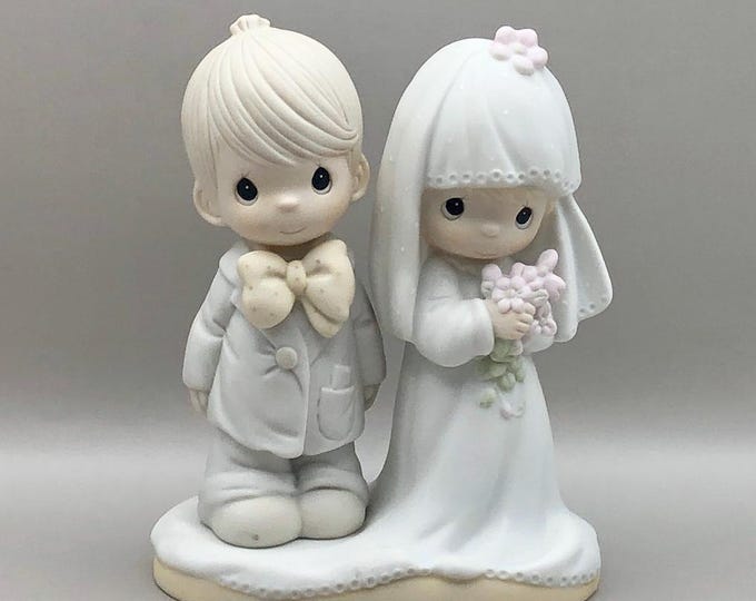 Vintage 1979 Precious Moments Wedding Cake Topper, Bride and Groom ...