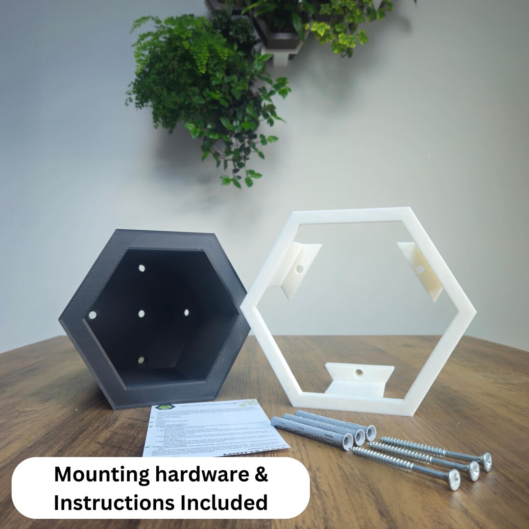 Hexa Nine Modern Hexagonal Wall Planter | 3D Printed Minimalist Home ...