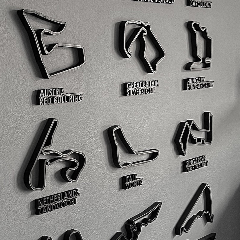 F1 2025 Collection Grand Prix Racing Track 3D Wall Art With Tag - Etsy