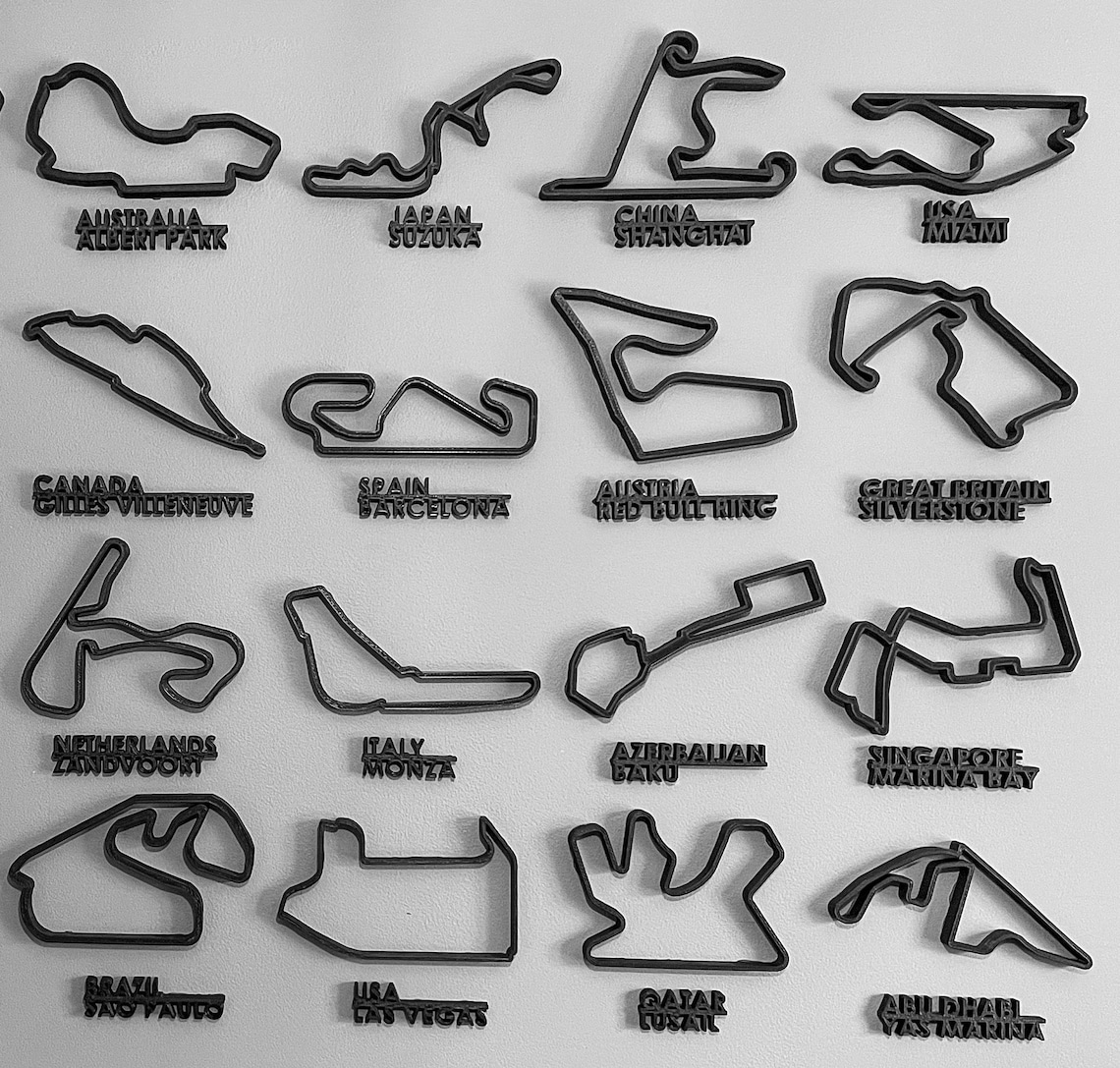 F1 2024 Collection Grand Prix Racing Track 3D Wall Art With Tag - Etsy