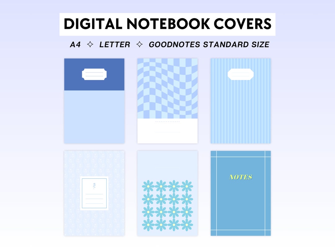 Blue Digital Notebook Covers Digital iPad Covers for Goodnotes ...