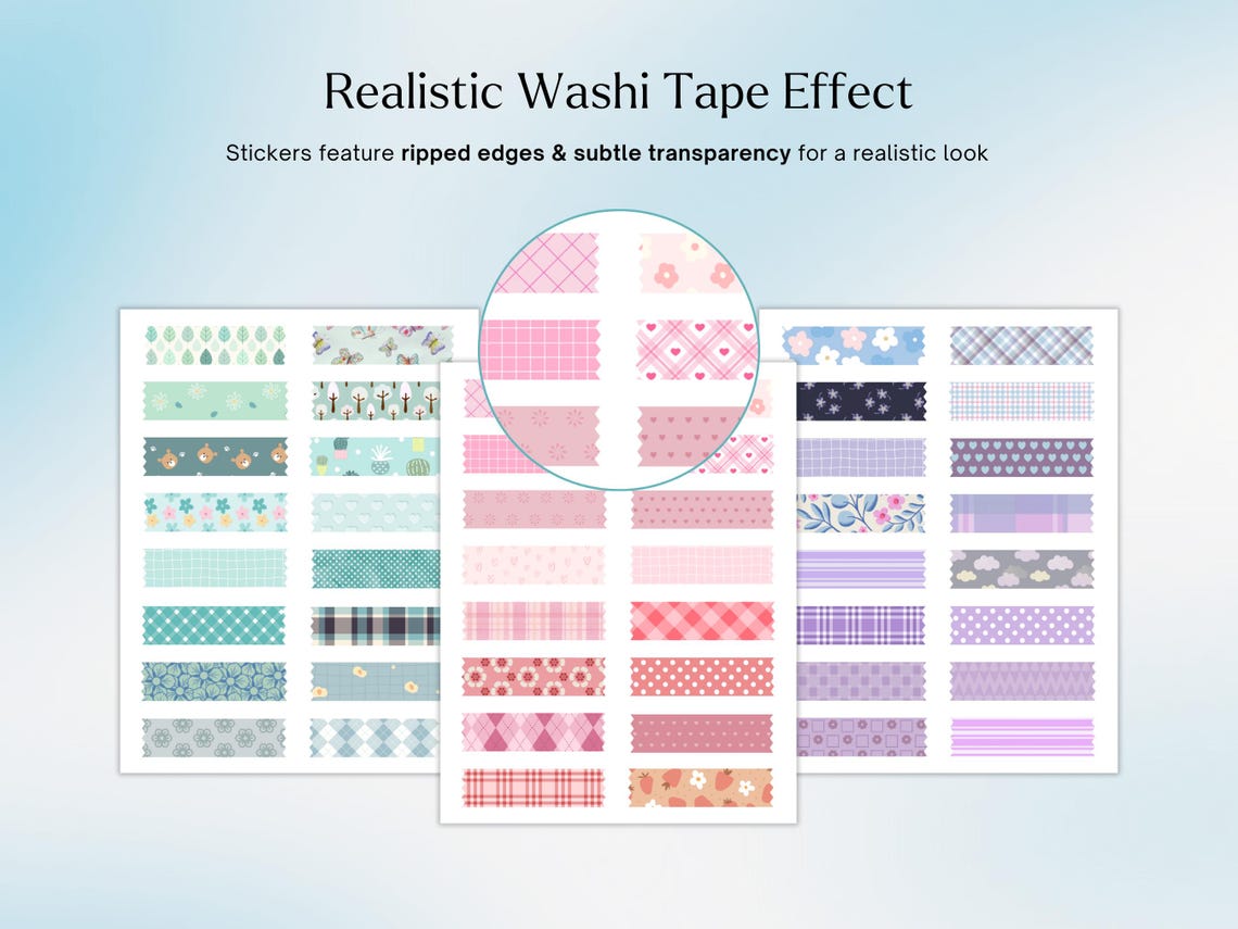 100 Digital Washi Tape Stickers | Digital Stickers for Goodnotes and ...