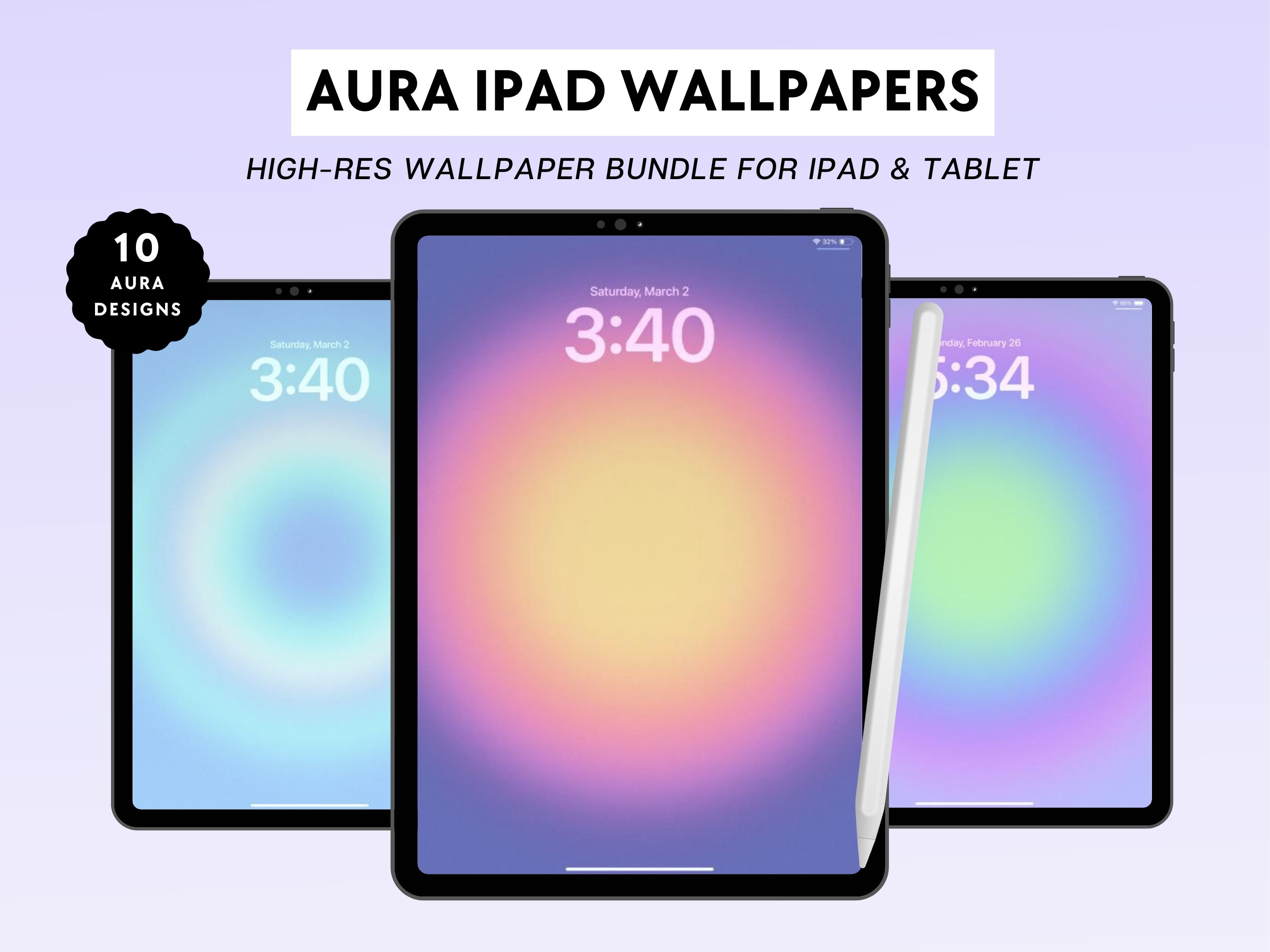 10 Aura Wallpapers for iPad Aesthetic Gradient Background Cute ...