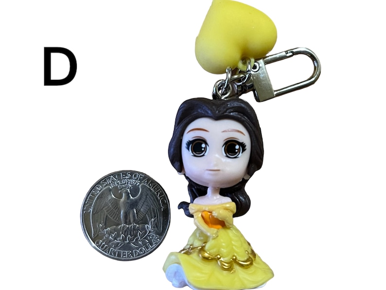 Disney Princess Keyring 3d Cute Silicone Rubber Keychain for School ...