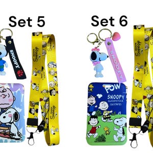 Snoopy and Charlie Brown Keychain Lanyard Id Card Holder Handmade ...