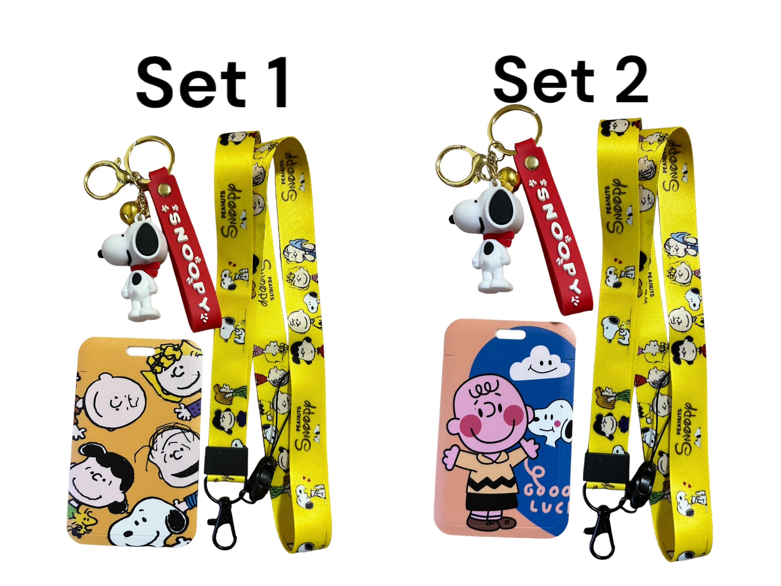 Snoopy and Charlie Brown Keychain Lanyard Id Card Holder Handmade ...