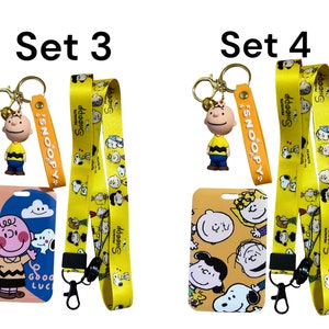 Snoopy and Charlie Brown Keychain Lanyard Id Card Holder Handmade ...