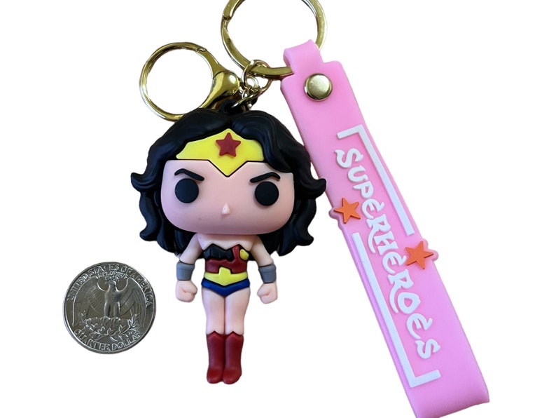 Marvel DC Comics Batman Joker Superman Wonder Woman Keychains Rubber ...