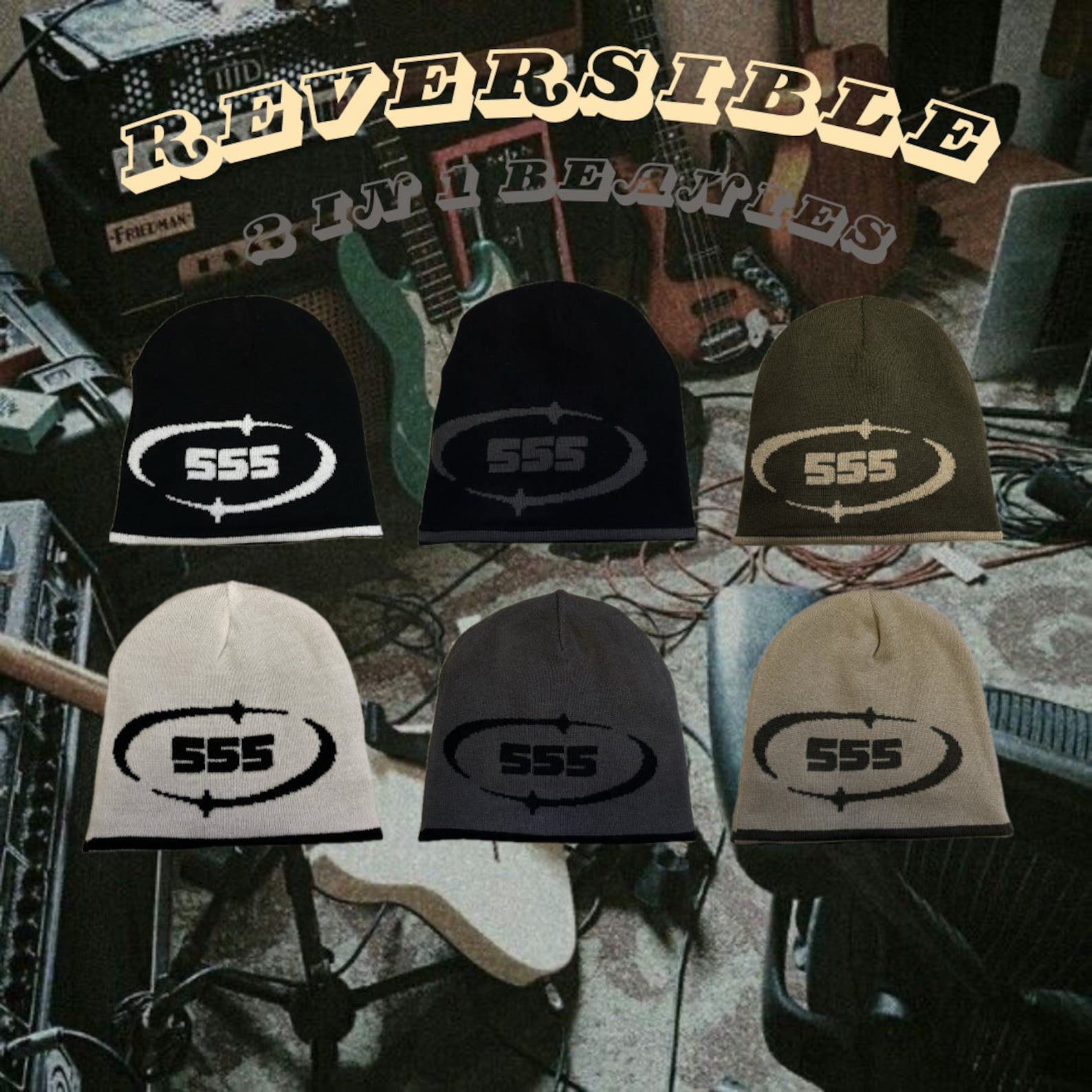 Reversible 2 in 1 Y2K Beanie, My Brand, Y2K Streetwear Beanie, Urban ...