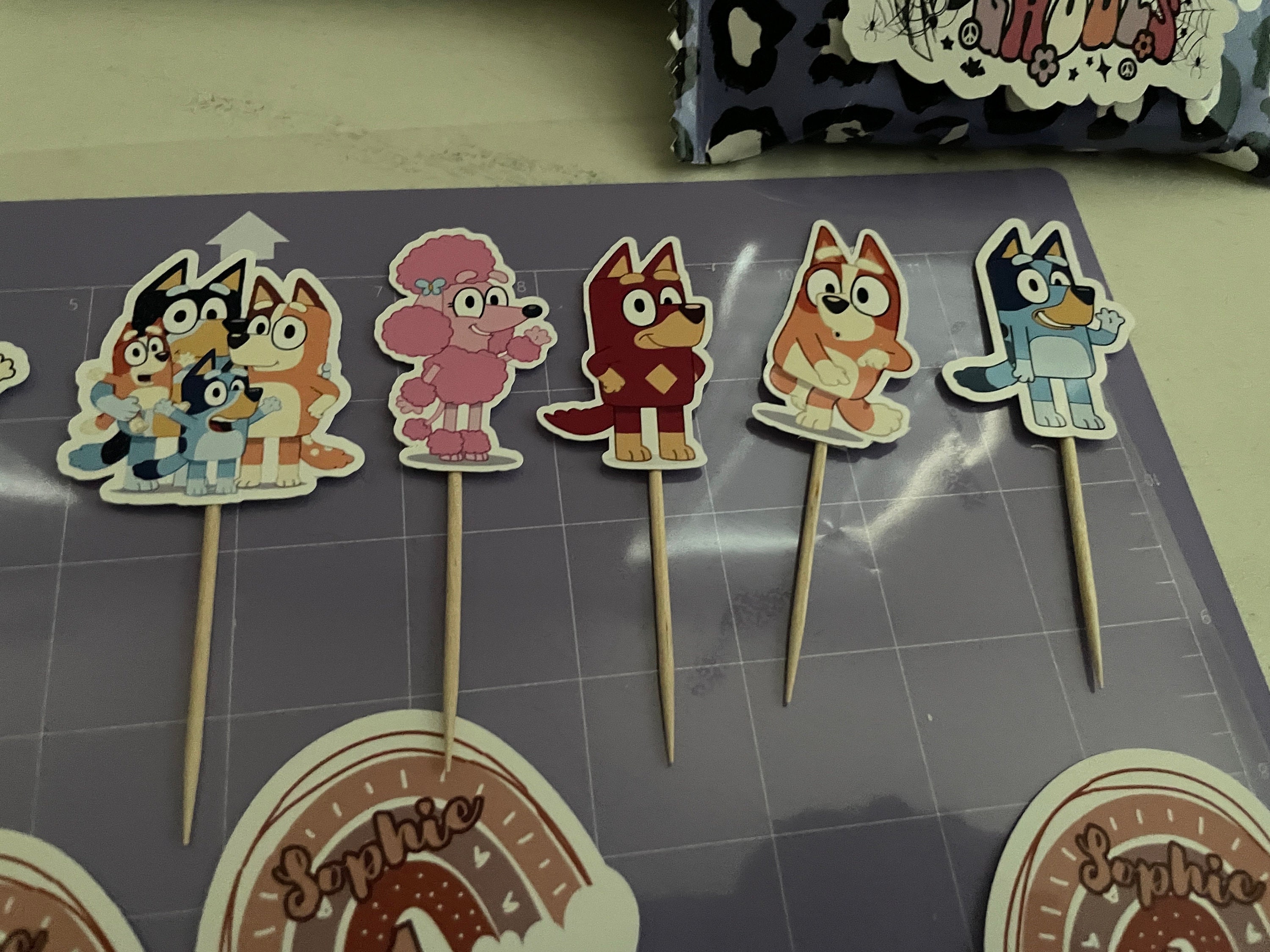 12 Bluey Cupcake Picks/cupcake Toppers - Etsy