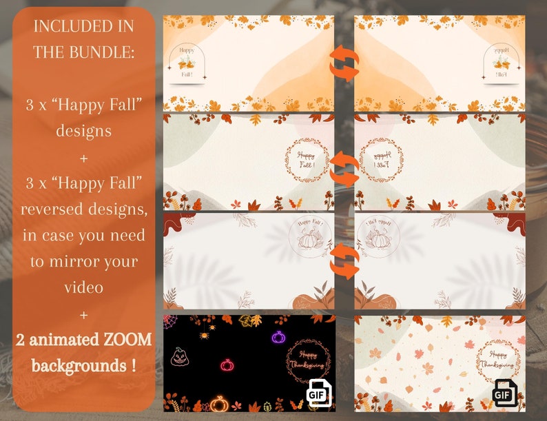 Thanksgiving Background Bundle - Zoom Background, Backdrops, Fall ...