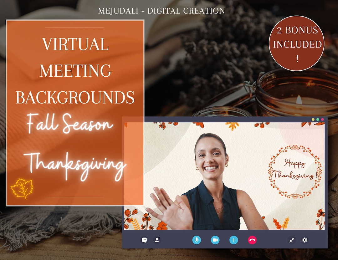 Thanksgiving Background Bundle - Zoom Background, Backdrops, Fall ...