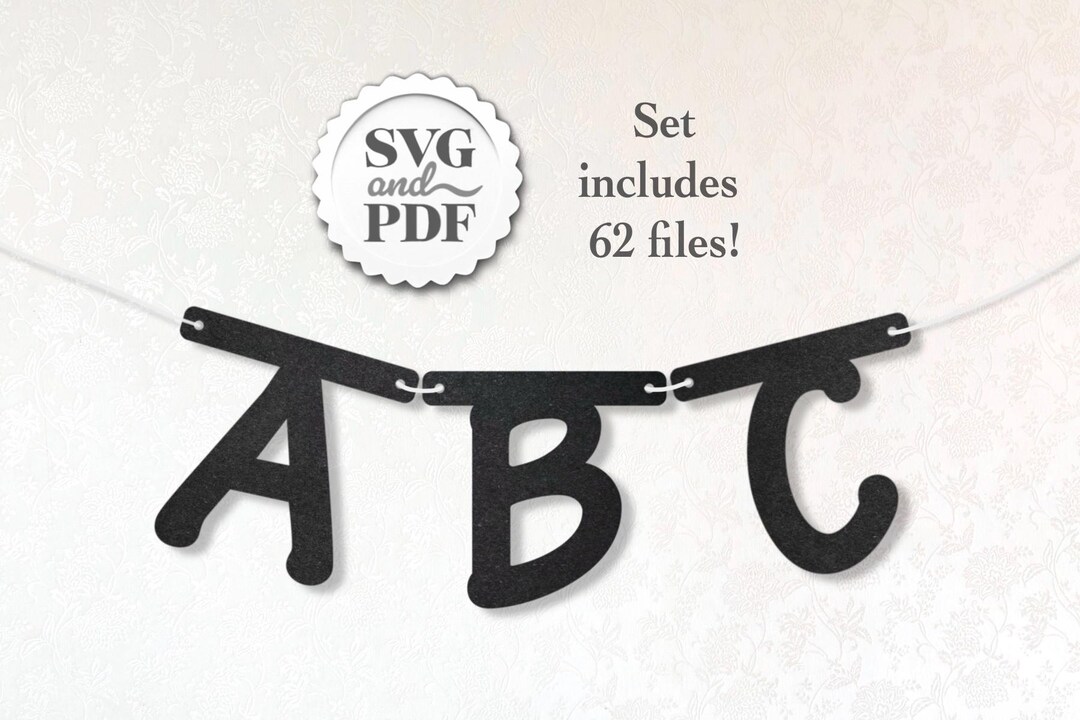 Linked Letters Alphabet SVG Banner / Custom Message Garland / DIY ...