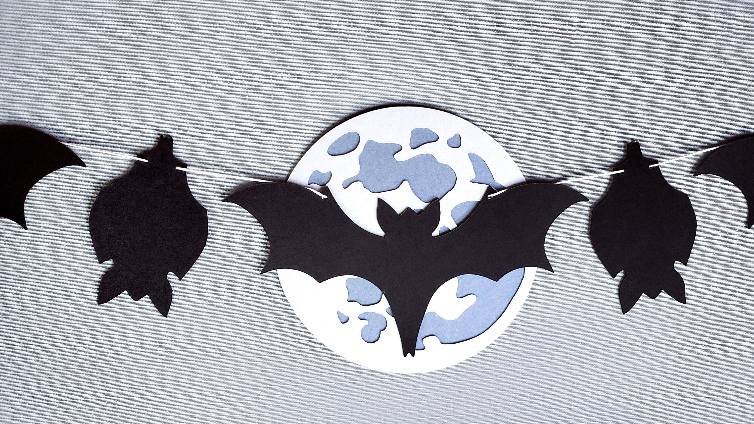 Bats and the Full Moon SVG Banner - Spooky Halloween Vampire Decor ...