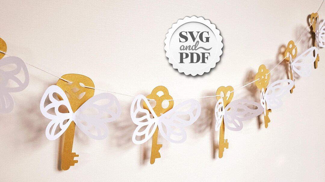 Magical Flying Keys SVG Banner - Wizard Winged Key Inspired Decor / DIY ...