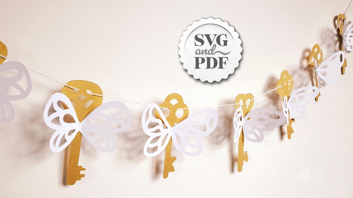 Magical Flying Keys SVG Banner Wizard Winged Key Inspired Decor / DIY ...