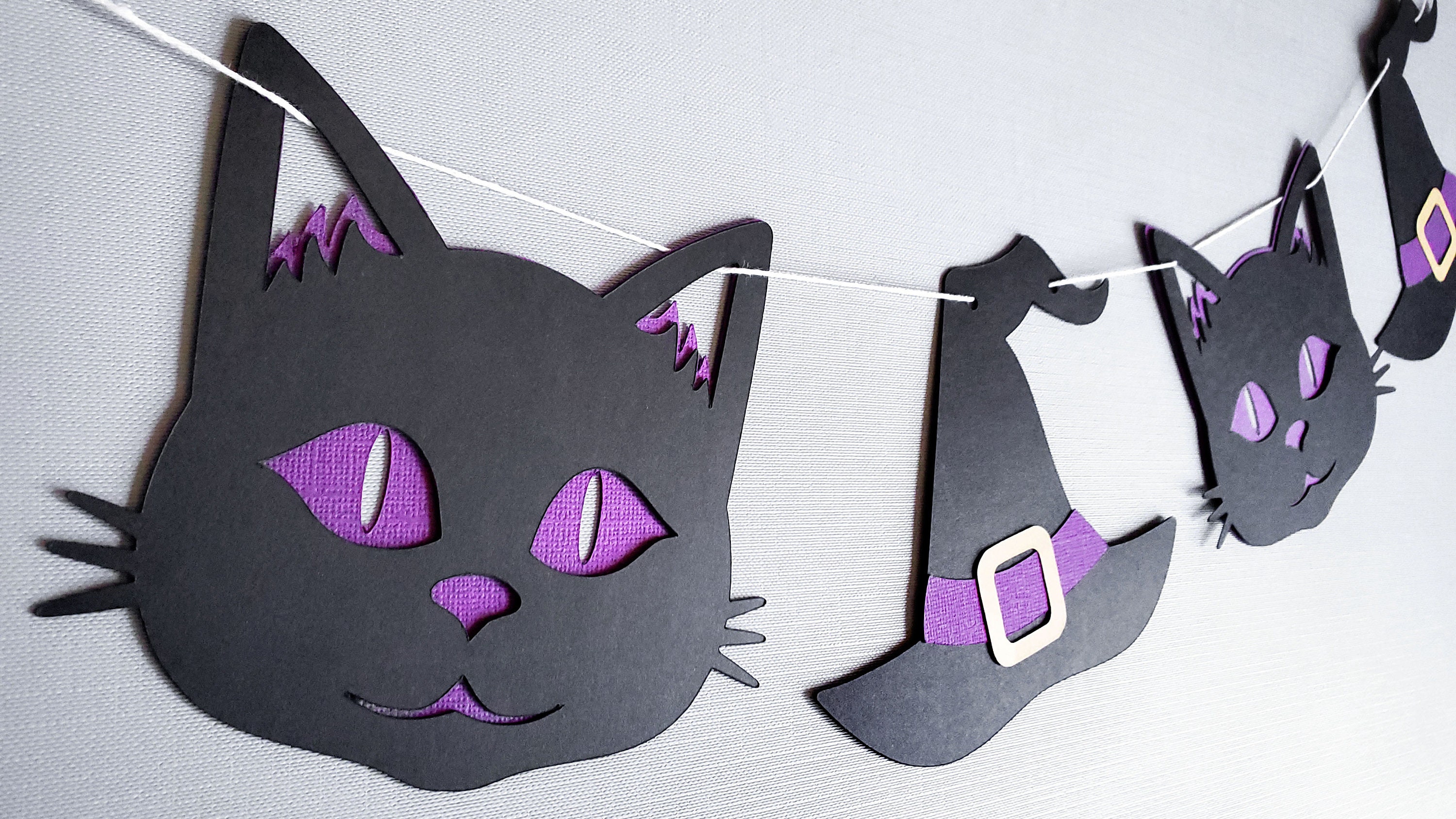 Cats and Witch Hats SVG Banner - Magic Halloween Inspired Decor / DIY ...