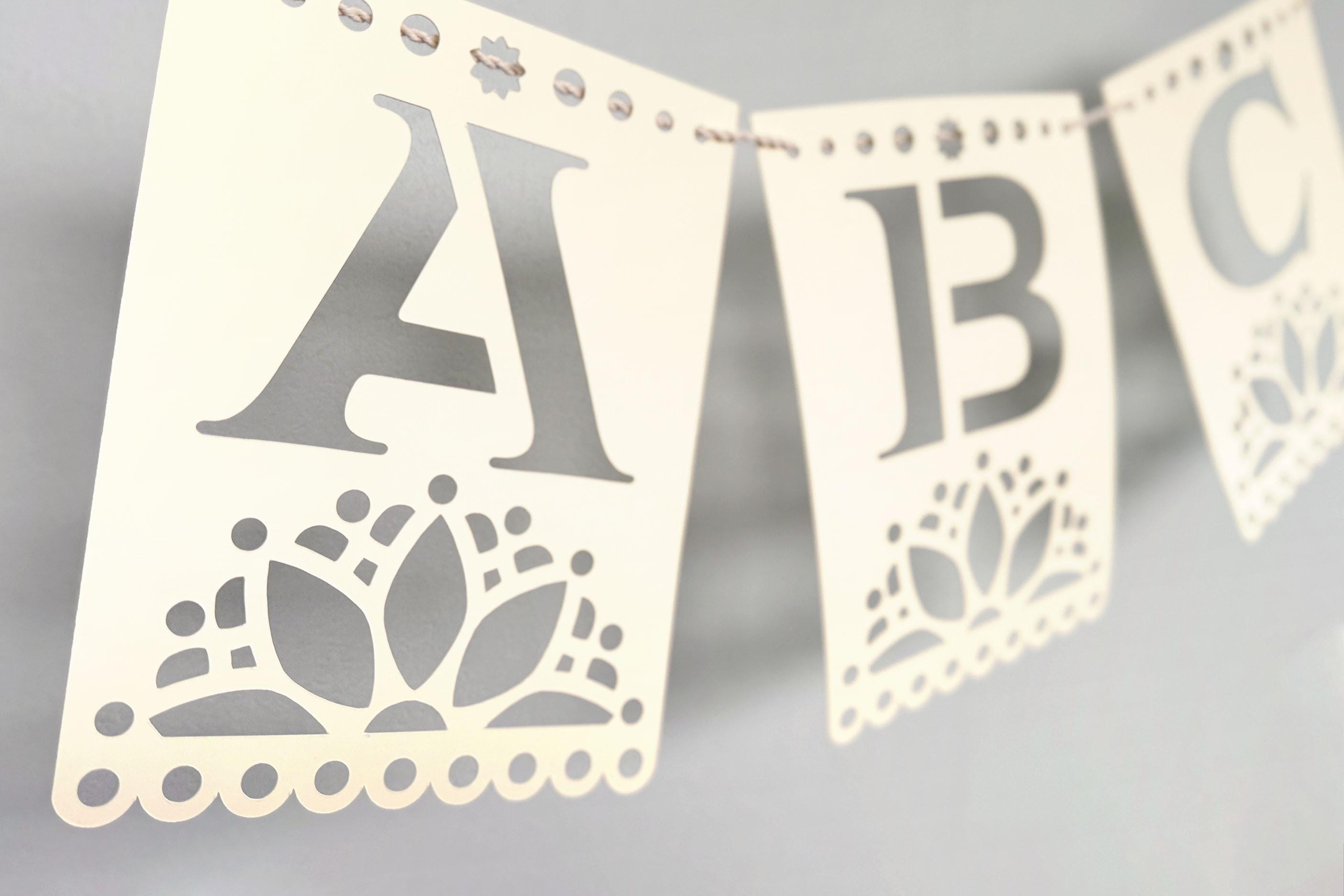 Papel Picado Alphabet SVG Banner / Custom Wedding Garland / DIY Digital ...