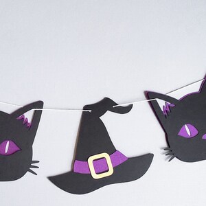 Cats and Witch Hats SVG Banner - Magic Halloween Inspired Decor / DIY ...