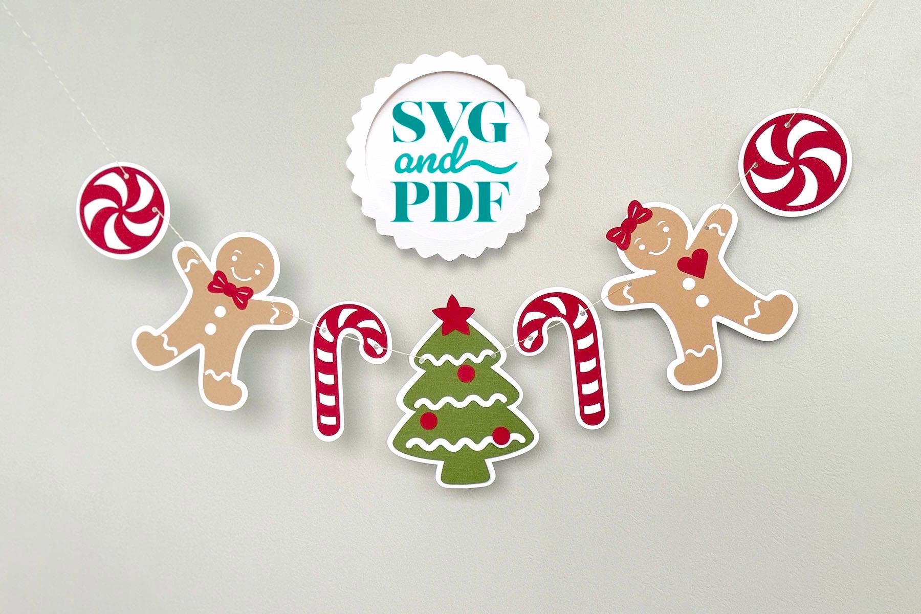 Christmas Cookie and Candy Garland SVG / Gingerbread Themed Holiday ...
