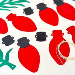 String Christmas Bulbs SVG Banner - Fairy Lights Holiday Party Bunting ...