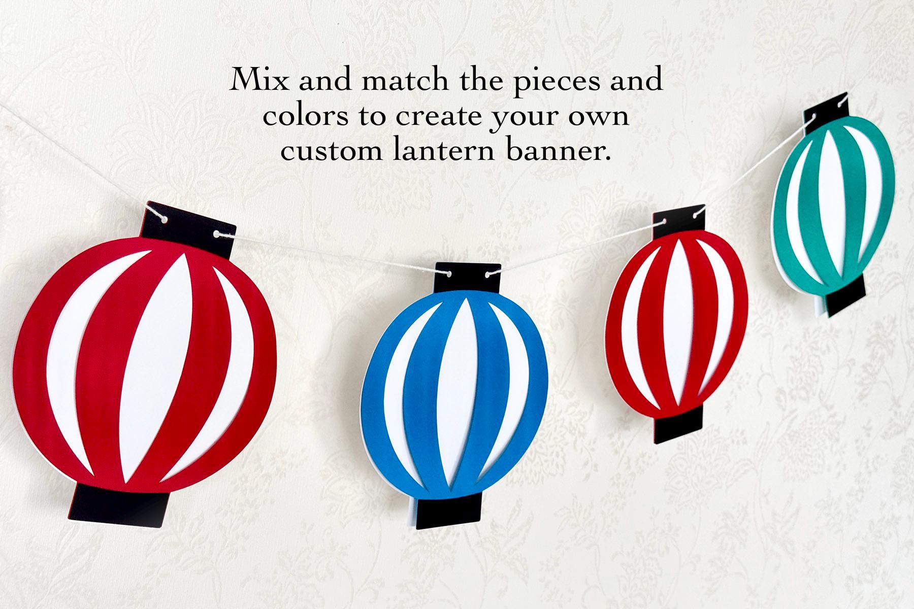 Lunar Lantern SVG Banner Kit / Chinese New Year, Obon, Asian Festival ...