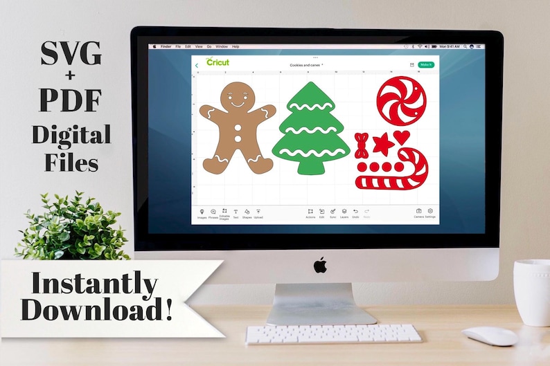 Christmas Cookie and Candy Garland SVG / Gingerbread Themed Holiday ...