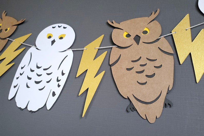 Magical Owls SVG Banner - Wizard With Lightning Bolt Inspired Decor ...